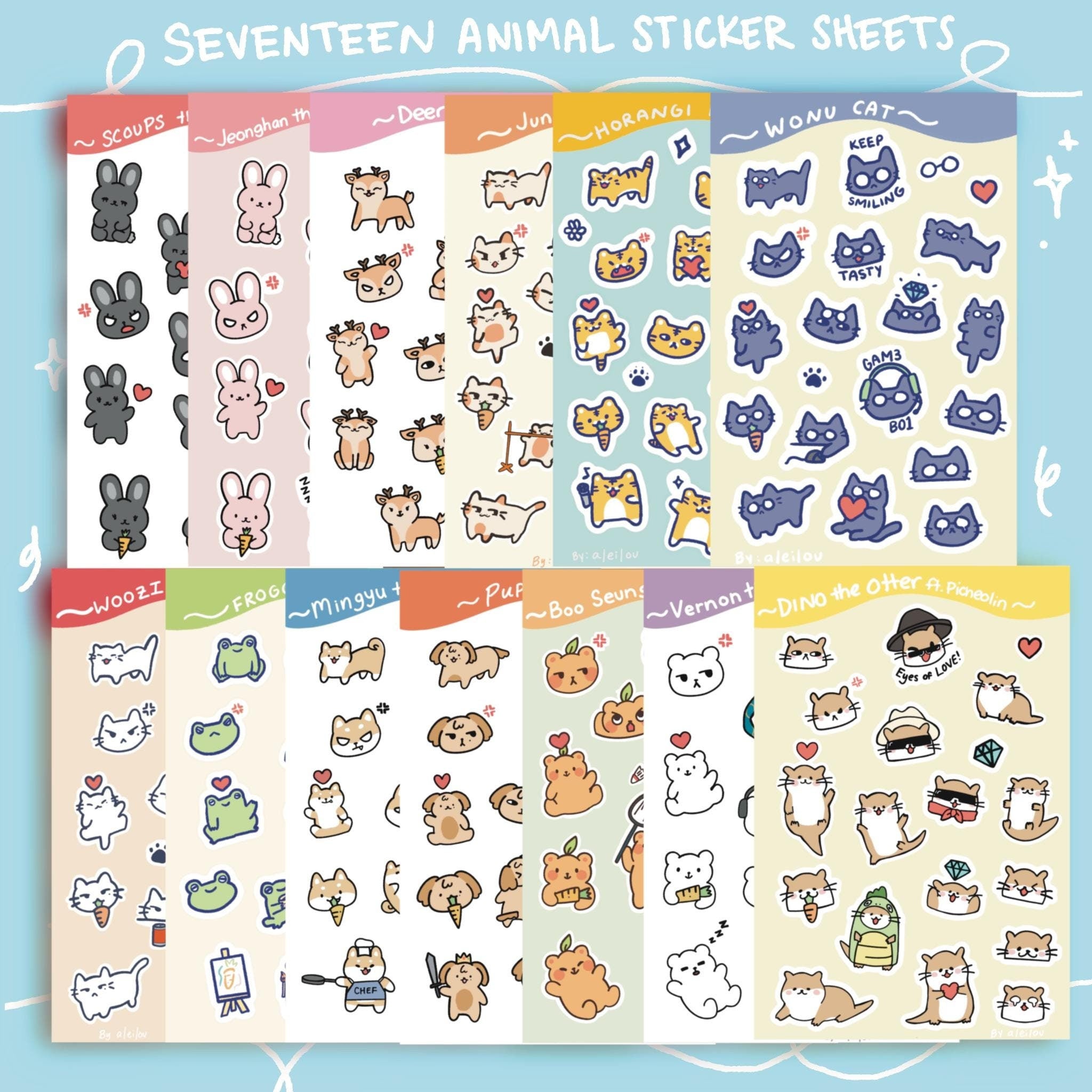 SVT Animal Sticker sheets – a/ei/ou